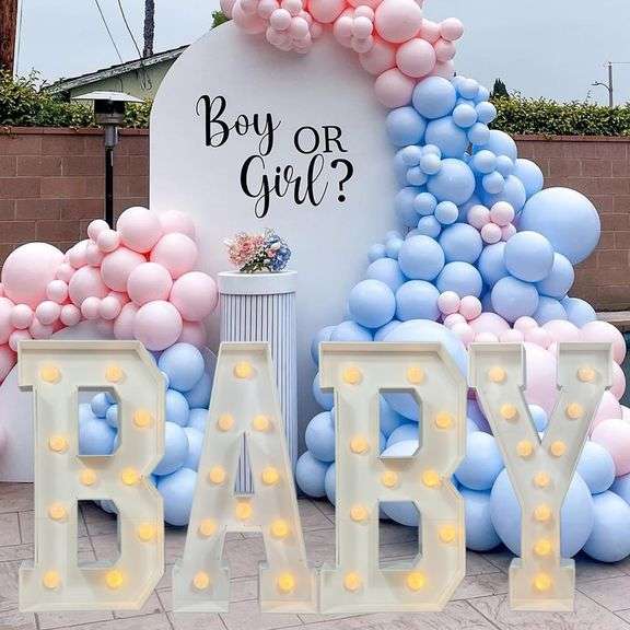 ZUOVAOV 2.4FT Baby Shower Decoration for Girls And Boys, OH BABY Sign ...