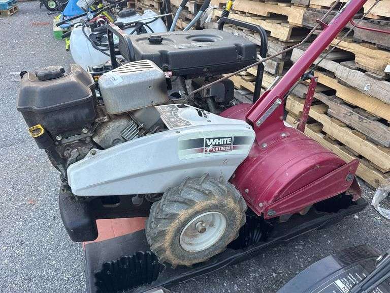 White Outdoor Rear Tine Tiller - Matthews Auctioneers
