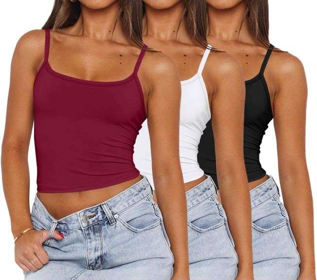 WIHOLL Womens Tank Tops Fashion Summer Crop Tops 2024 Scoop Neck Slim ...