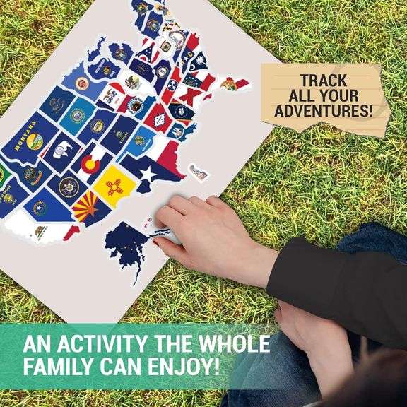 (3) LATCH.IT State Flag RV Map of States Visited | 21 x 15 USA Travel ...