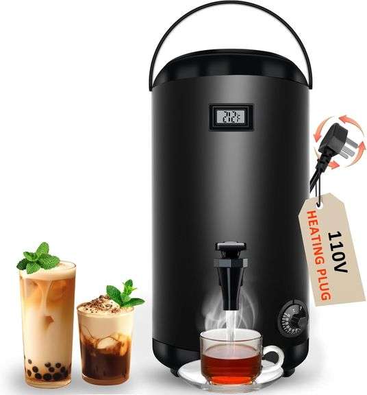 Hijolla Coffee Urn with Heating Insulated Beverage Dispenser, Electric ...