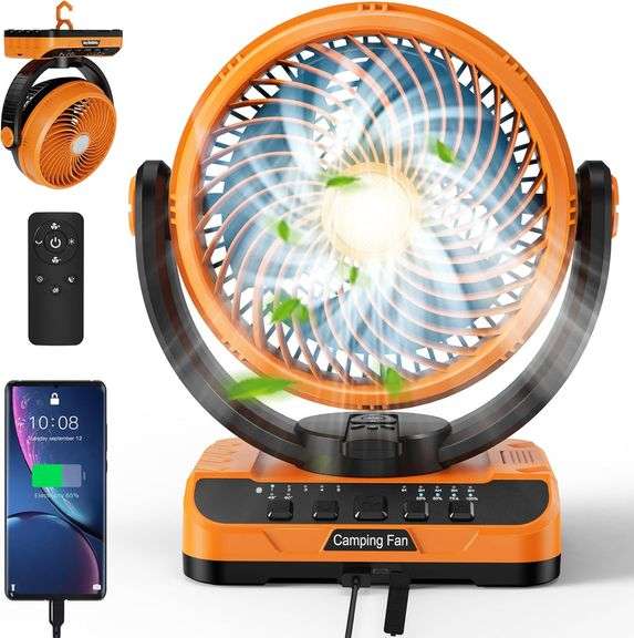 40000mAh Battery Operated Fan Remote & Oscillating, Rechargeable Fan ...