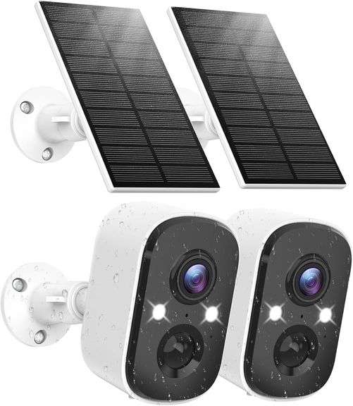 2K Security Cameras Wireless Outdoor, Solar Outdoor Camera Wireless w ...