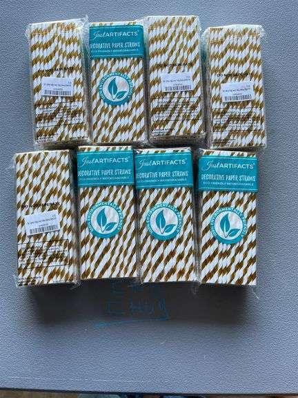 (8) Just artifacts decorative. Paper straws - Matthews Auctioneers