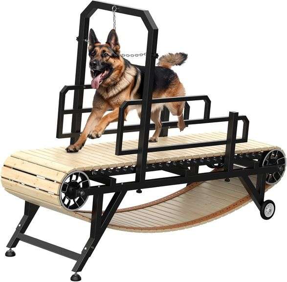 75" Large Dog Treadmill for Dogs, 4 Level Adjustable Ramp Canine Slat ...