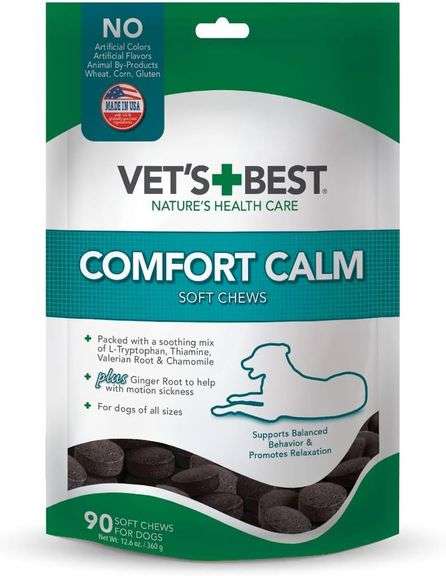 Vet's Best Comfort Calm Calming Soft Chews Dog Supplements | Dog ...