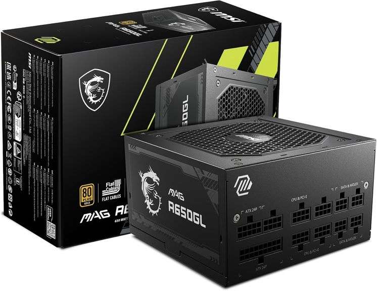 MSI MAG A650GL Gaming Power Supply - Full Modular - 80 Plus Gold ...