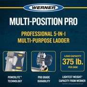 Werner 5-in-1 Multi-Position Pro 18 ft. Reach Aluminum Telescoping ...