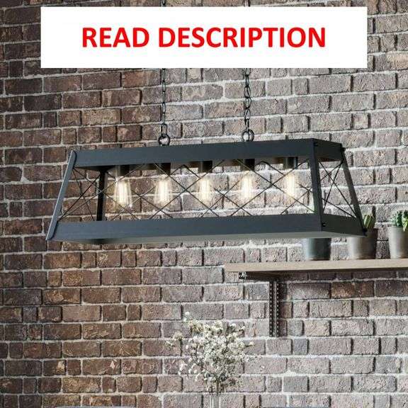 Progress Lighting Bradberry 5-Light Matte Black Farmhouse Linear Large ...