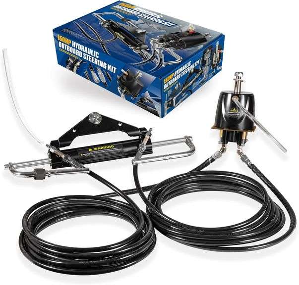 Full 150HP Hydraulic Outboard Steering Kit with Built-in Two-Way Lock ...