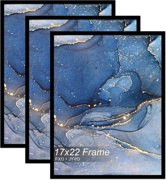 Fxojyvo 17x22 Picture Frame Set of 3, Black Frame for 17 x 22 Inch ...