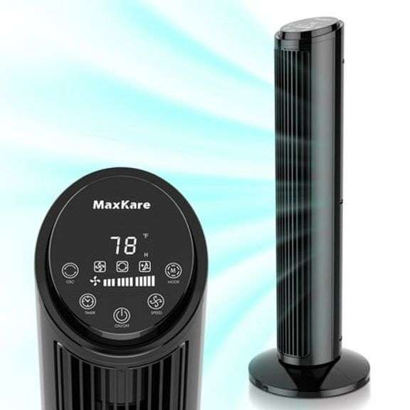 MAXKARE 3-Speed Remote Controlled Oscillating Tower Fan - Matthews ...