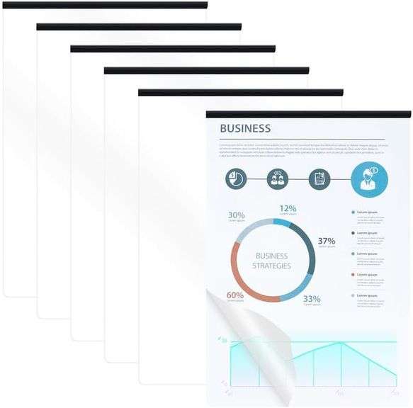 Dunzoom 25 Pcs 11 x 17 Inch Report Covers with Black Sliding Bar, Clear ...