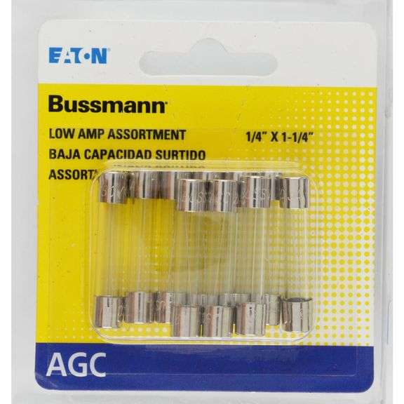 (3) Bussmann 10 amps AGC Clear Glass Tube Fuse 10 pk - Matthews Auctioneers
