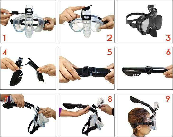 Diving Scuba Package Set, Anti-Fog Tempered Glass Scuba Diving Goggles ...