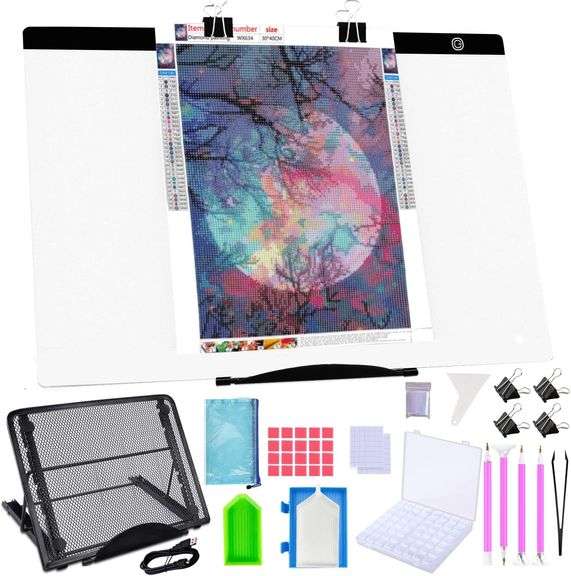 A2 Diamond Painting LED Light Pad Kit, 5D Diamond Painting Accessories ...
