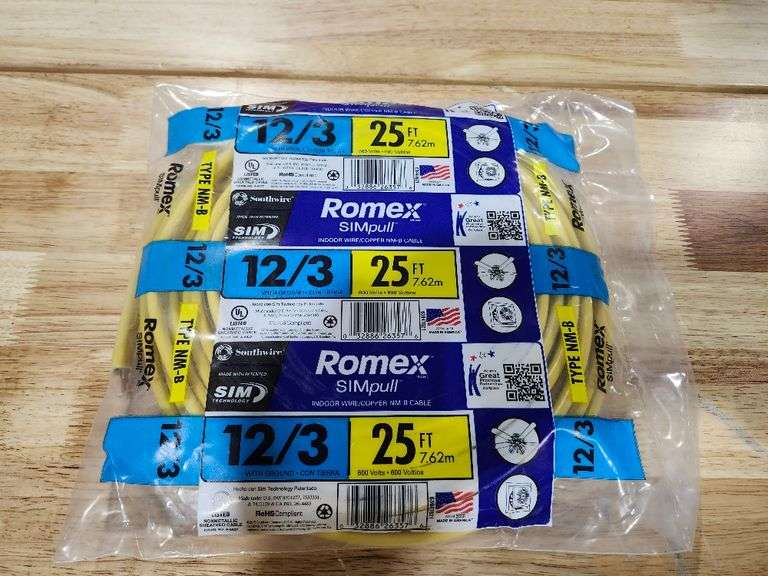 Southwire 25-ft 12/3 Romex SIMpull Solid Indoor CU NM-B W/G Individual ...