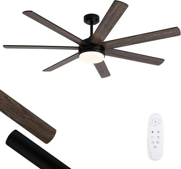 VIOSSN 62 Inch Ceiling Fan with Lights, Outdoor Ceiling Fan with Light ...
