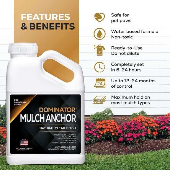 DOMINATOR Mulch Anchor - Clear Mulch Glue & Gravel Binder | Prevent ...