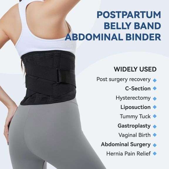 Postpartum Belly Band - Abdominal Binder Post Surgery Tummy Tuck Belt ...