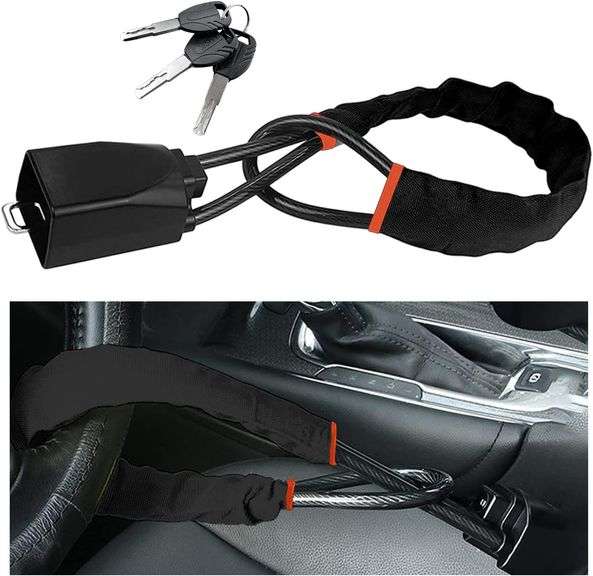 Dickno Car Steering Wheel Lock, Anti Theft Car Device with 2 Keys ...