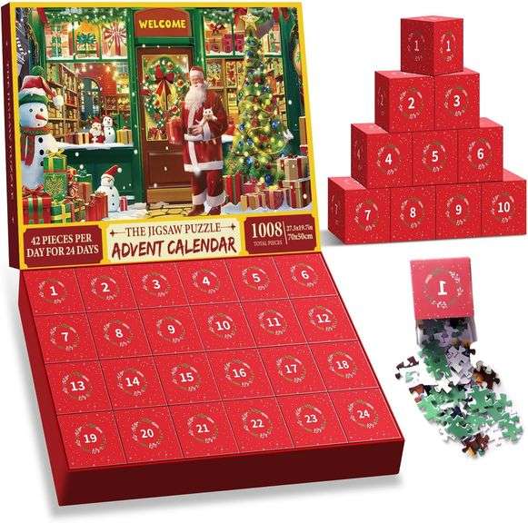 Advent Calendar 2024 Christmas Jigsaw Puzzle, 24 Boxes 1008 Pieces ...