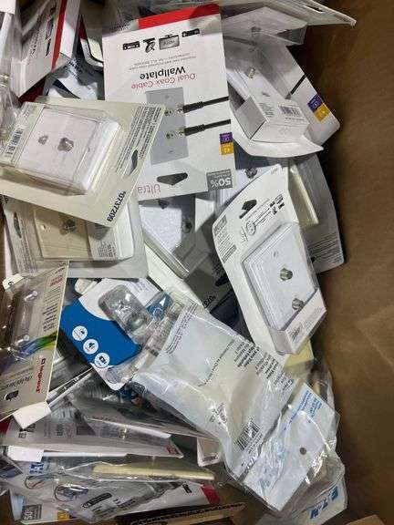 Box of Coax Cable wall plates - Matthews Auctioneers