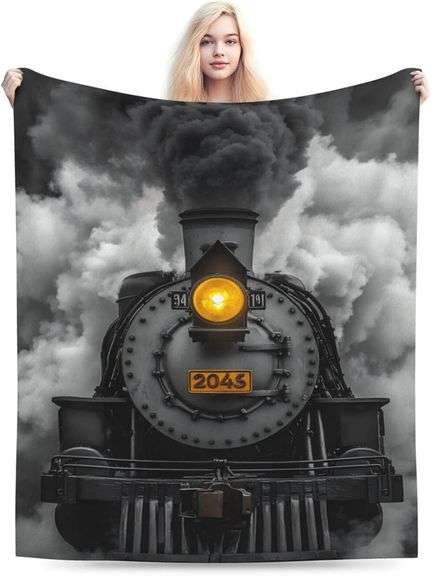 Steam Train Throw Blanket, Train Blanket Decor Gifts for Adults Women ...