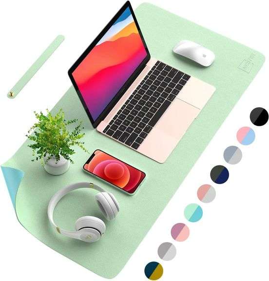 AFRITEE Desk Pad Protector Mat - Dual Side PU Leather Desk Mat Large ...