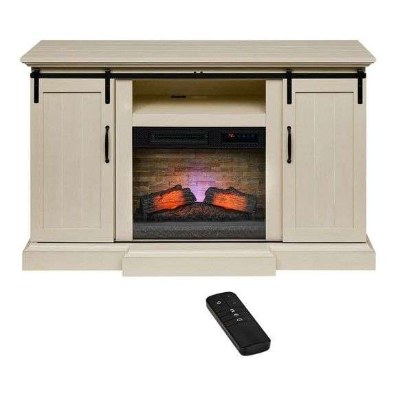 Kerrington 60 in. W Freestanding Media Console Electric Fireplace TV ...