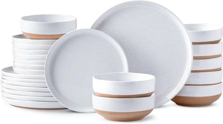 AmorArc Ceramic Dinnerware Sets for 8, 24 Pieces Handpainted Plates and ...