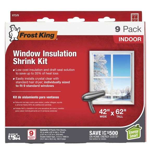 (4) Frost King Clear Shrink Indoor Window Film Insulator Kit 42 in. W X ...