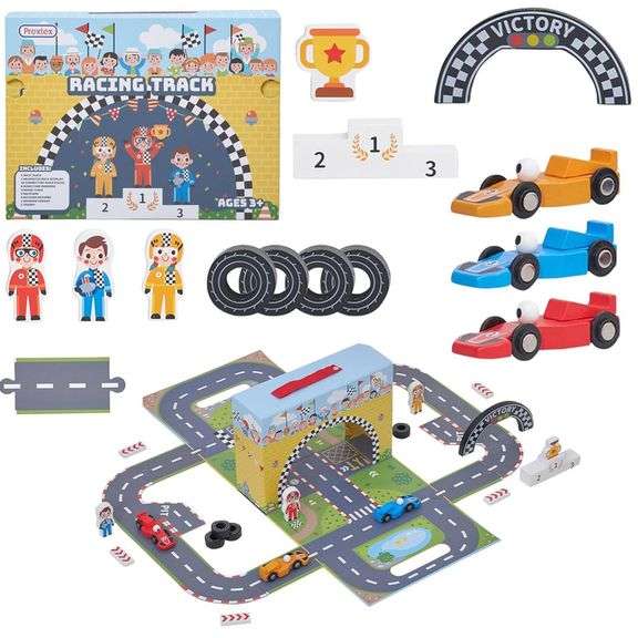 Prextex Portable Paper Car Racing Track, Engaging Car Race Track Toy ...