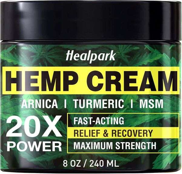 (2) Natural Hemp Cream 8 fl oz - Maximum Strength - Arnica,MSM ...