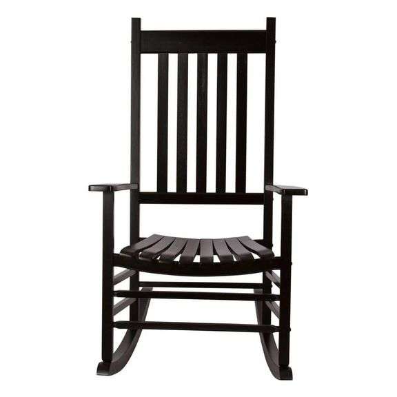 Vermont Porch Rocker Black Wood Outdoor Rocking Chair - Matthews ...