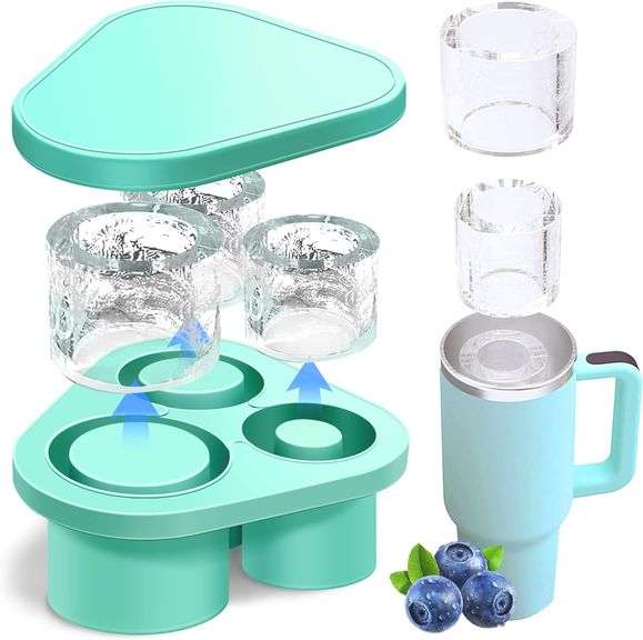 Triangle Ice Cube Tray for Stanley Cup: Easy-Release Silicone 3 Hollow ...