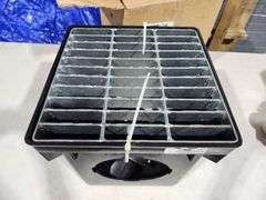 12 in. Plastic Square Drainage Catch Basin, 2 Opening Kit with Metal ...