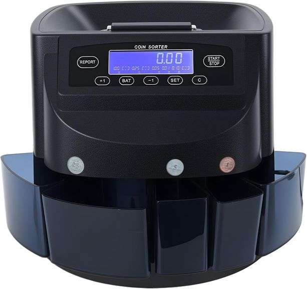 Coin Counter Machine with LCD Screen, 500 Coins Capacity Electric Coin ...
