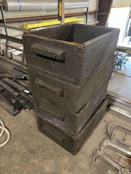 (4) Old Wood Boxes - Matthews Auctioneers