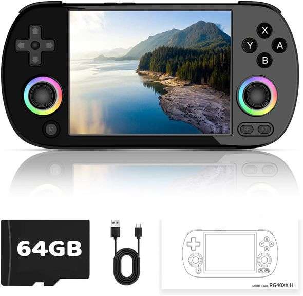 RG40XX H Retro Handheld Game Console,4.0 Inch IPS Screen Built-in 64GB ...