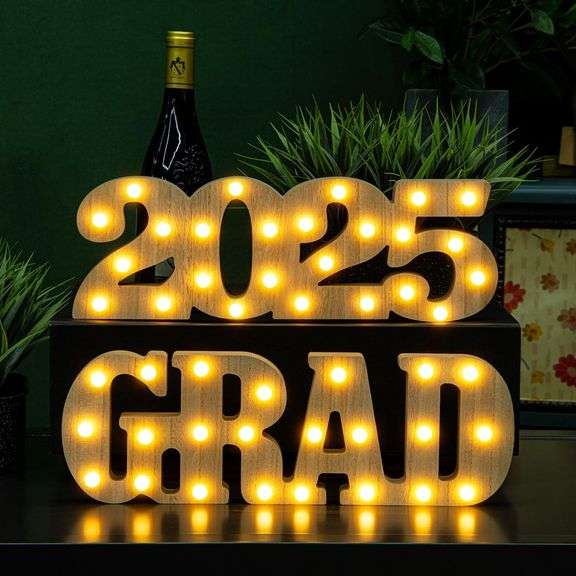 Graduation Decorations 2025-2 LED Long Marquee Light Up Letters 'Grad 2025' - Class of 2025 ...