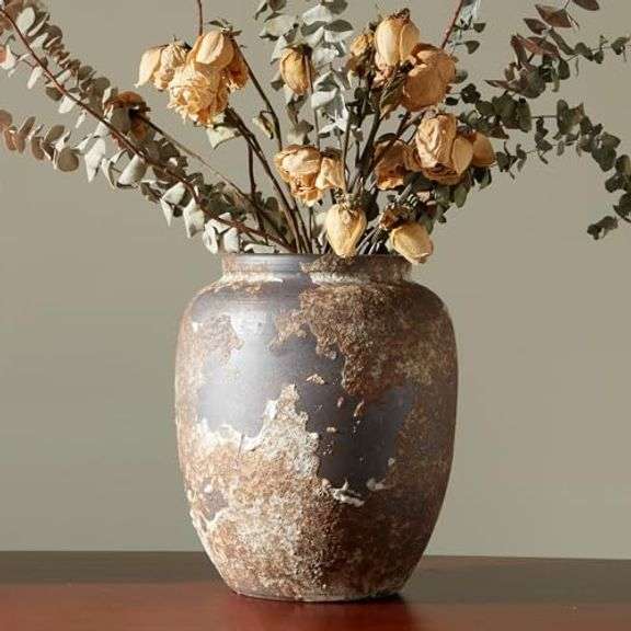 Smiletag Rustic Vase for Home Decor, Farmhouse Terracotta Vases, Stone ...