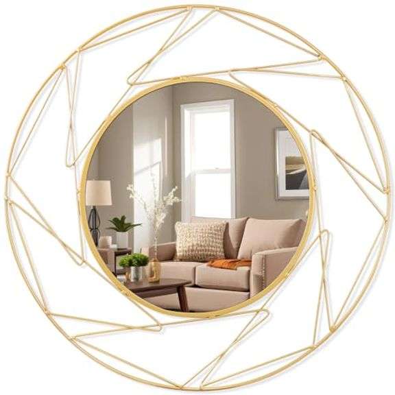 JJUUYOU Round Mirror Sliver Round Mirror 20 inch Round Wall Mirror ...