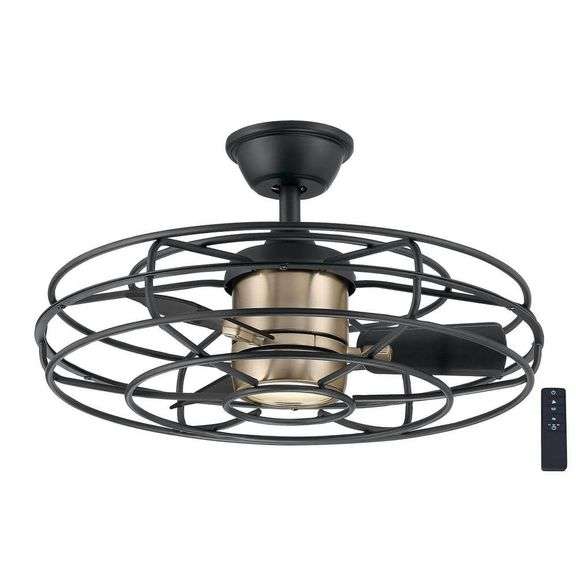Heritage Point 25 in. Integrated LED Indoor/Outdoor Gold Ceiling Fan ...