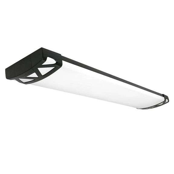 4 ft. Matte Black Triangle End Caps 5250LM 75W Integrated LED ...