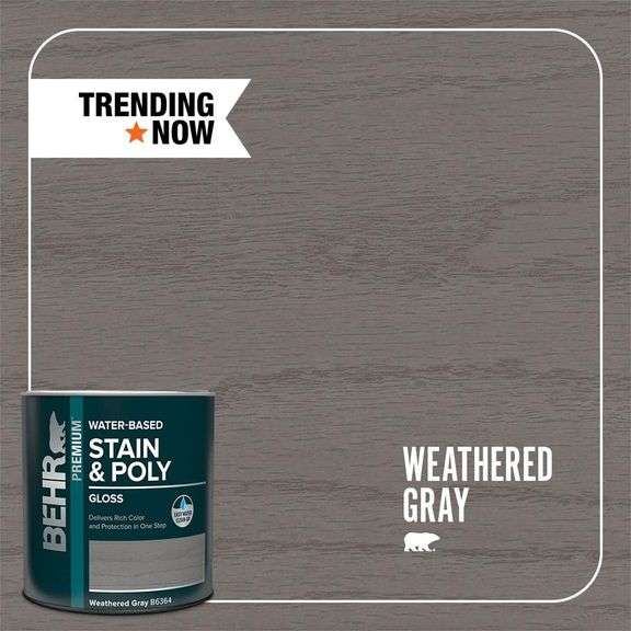 1 qt. #TIS-086 Weathered Gray Gloss Semi-Transparent Water-Based ...