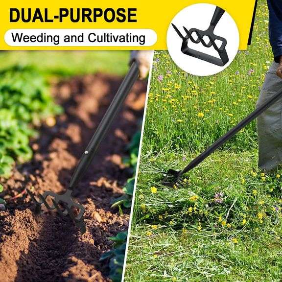 Garden Hoe, Heavy Duty Hula Hoe Garden Tool for Weeding, 62 Inch ...