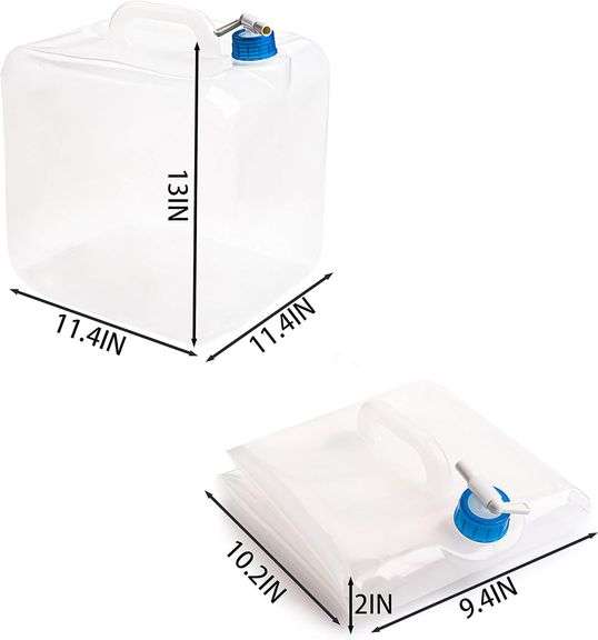 Cedilis 2 Pack 5.3 Gallon Collapsible Water Container with Spigot, Food ...
