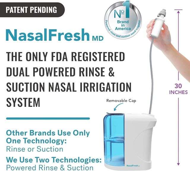 NASALFRESH MD - Dual Powered Nasal Irrigation System Nasal Rinse and ...