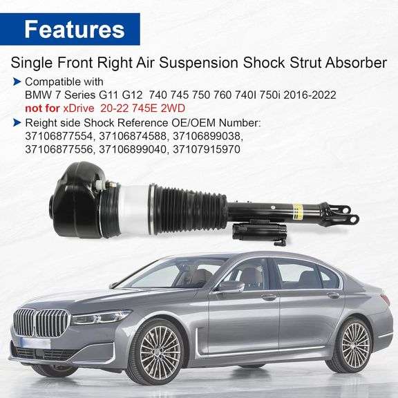 Front Right Air Suspension Shock Strut Replacement for BMW 7 Series G11 ...